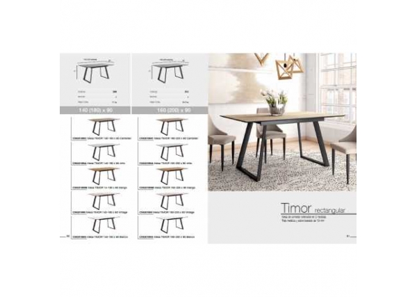 MESA TIMOR RECTANGULAR